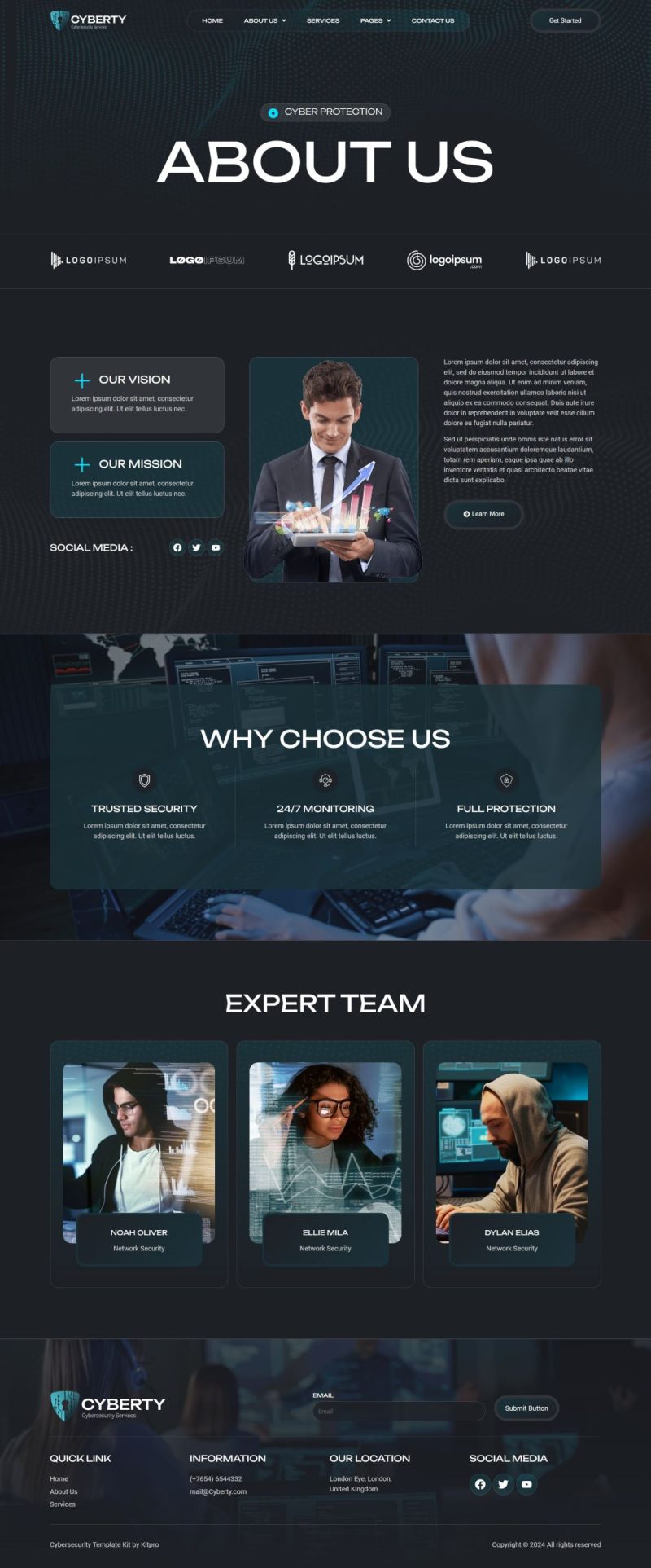 Cyberty - Cyber Security Service Elementor Template Kit by Kitpro ...