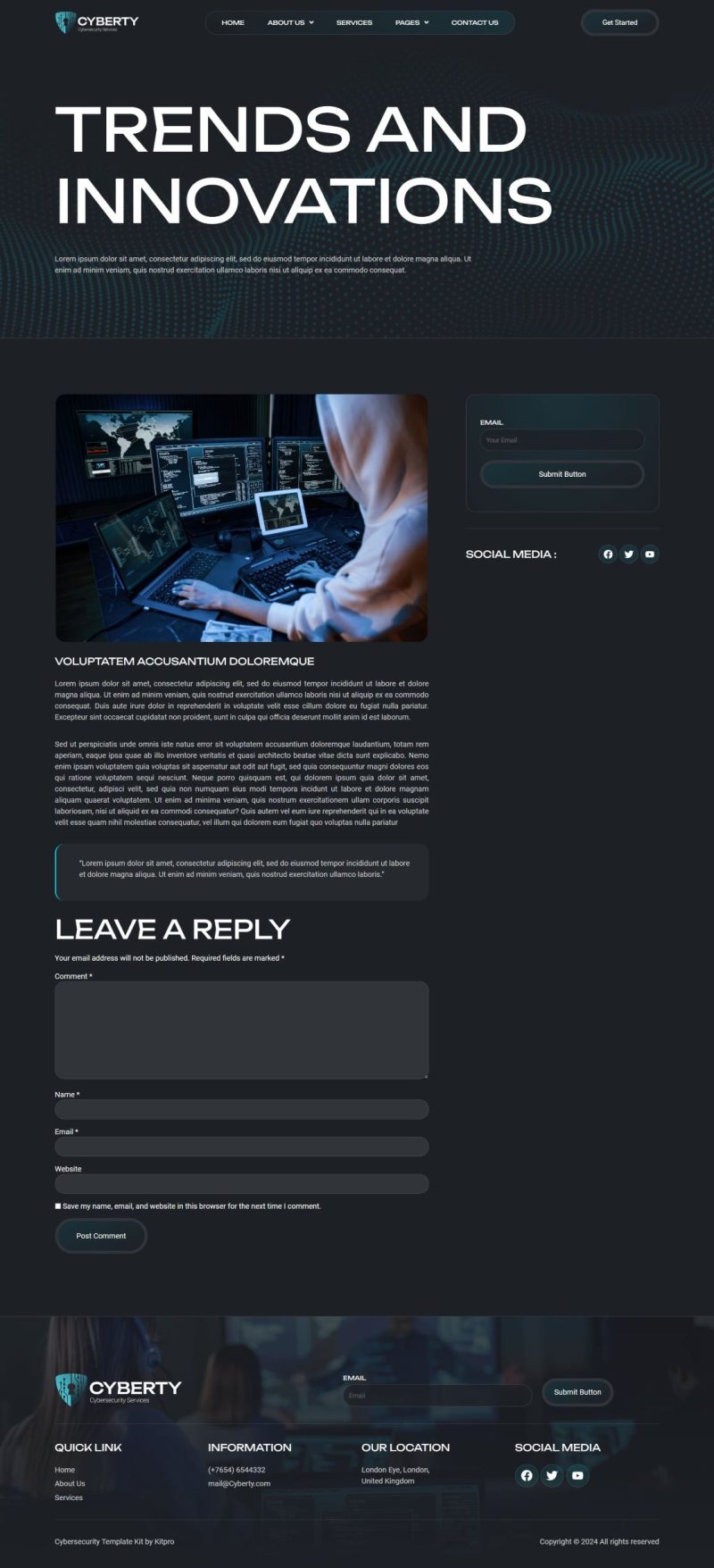 Cyberty - Cyber Security Service Elementor Template Kit by Kitpro ...