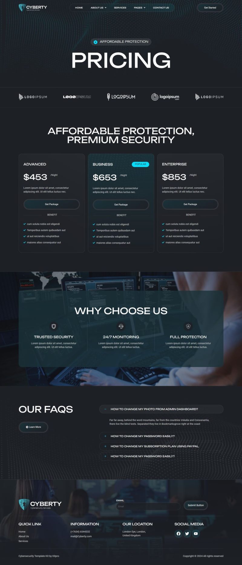 Cyberty - Cyber Security Service Elementor Template Kit by Kitpro ...
