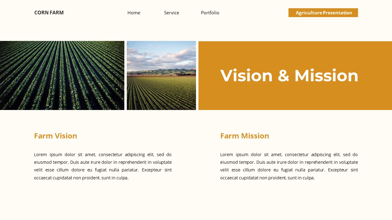 Corn Farm - Agriculture Powerpoint Templates, Presentation Templates