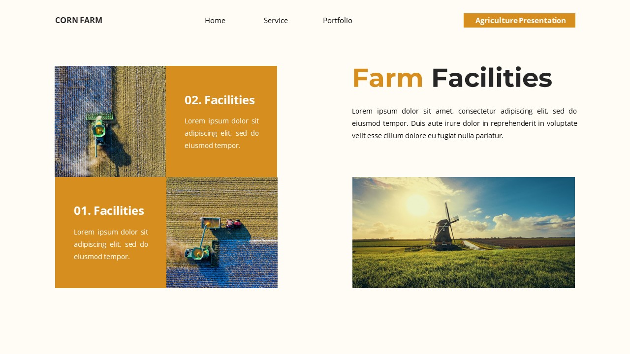 Corn Farm - Agriculture Powerpoint Templates, Presentation Templates