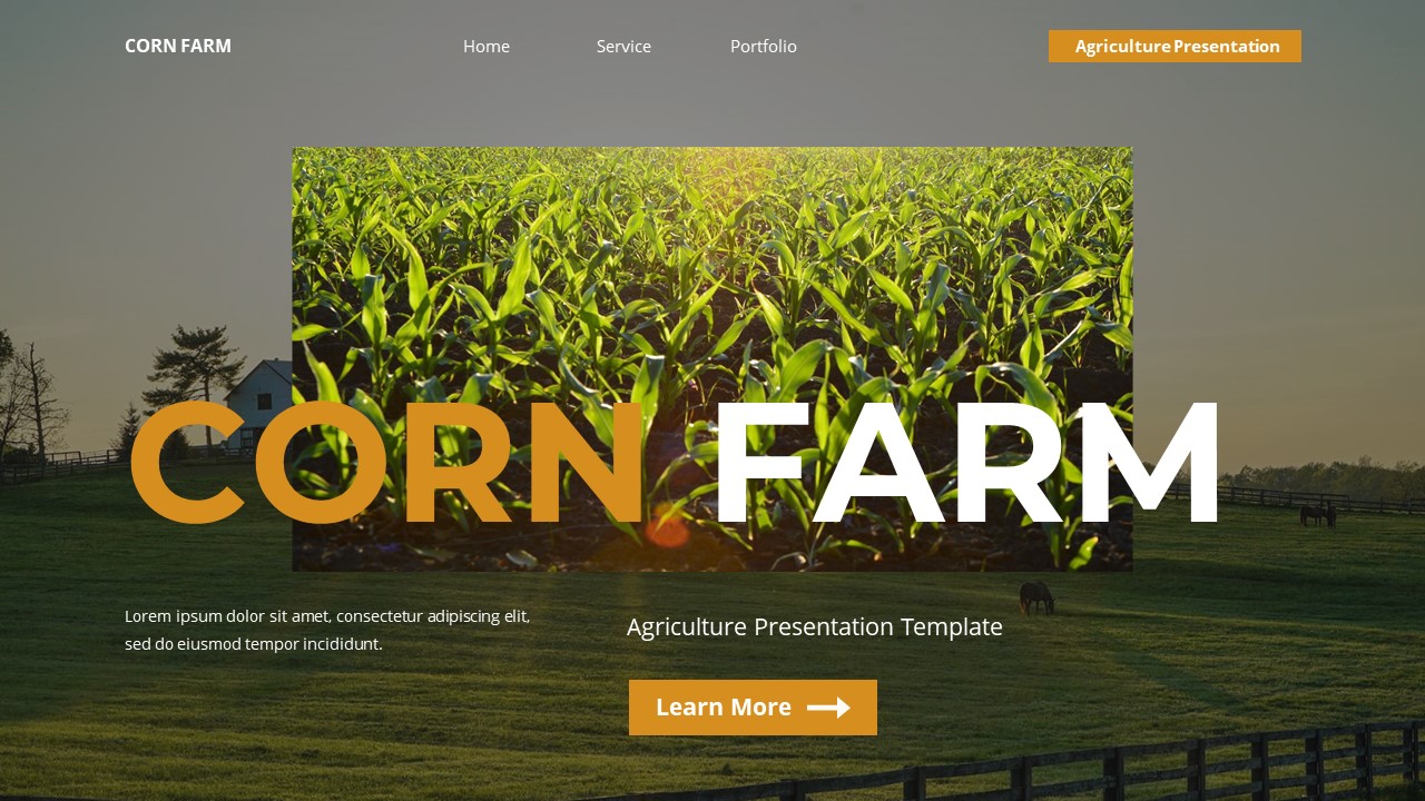 Corn Farm - Agriculture Google Slide Templates, Presentation Templates