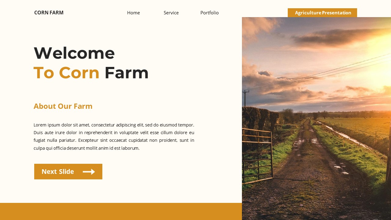 Corn Farm - Agriculture Google Slide Templates, Presentation Templates