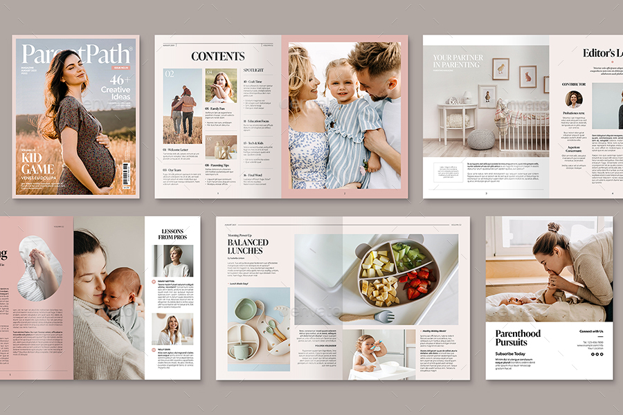 Parenting Magazine Template, Print Templates | GraphicRiver