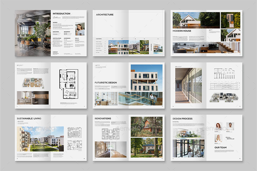Architecture Portfolio Template, Print Templates | GraphicRiver
