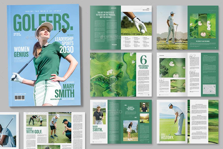 Golf Magazine Template, Print Templates | GraphicRiver