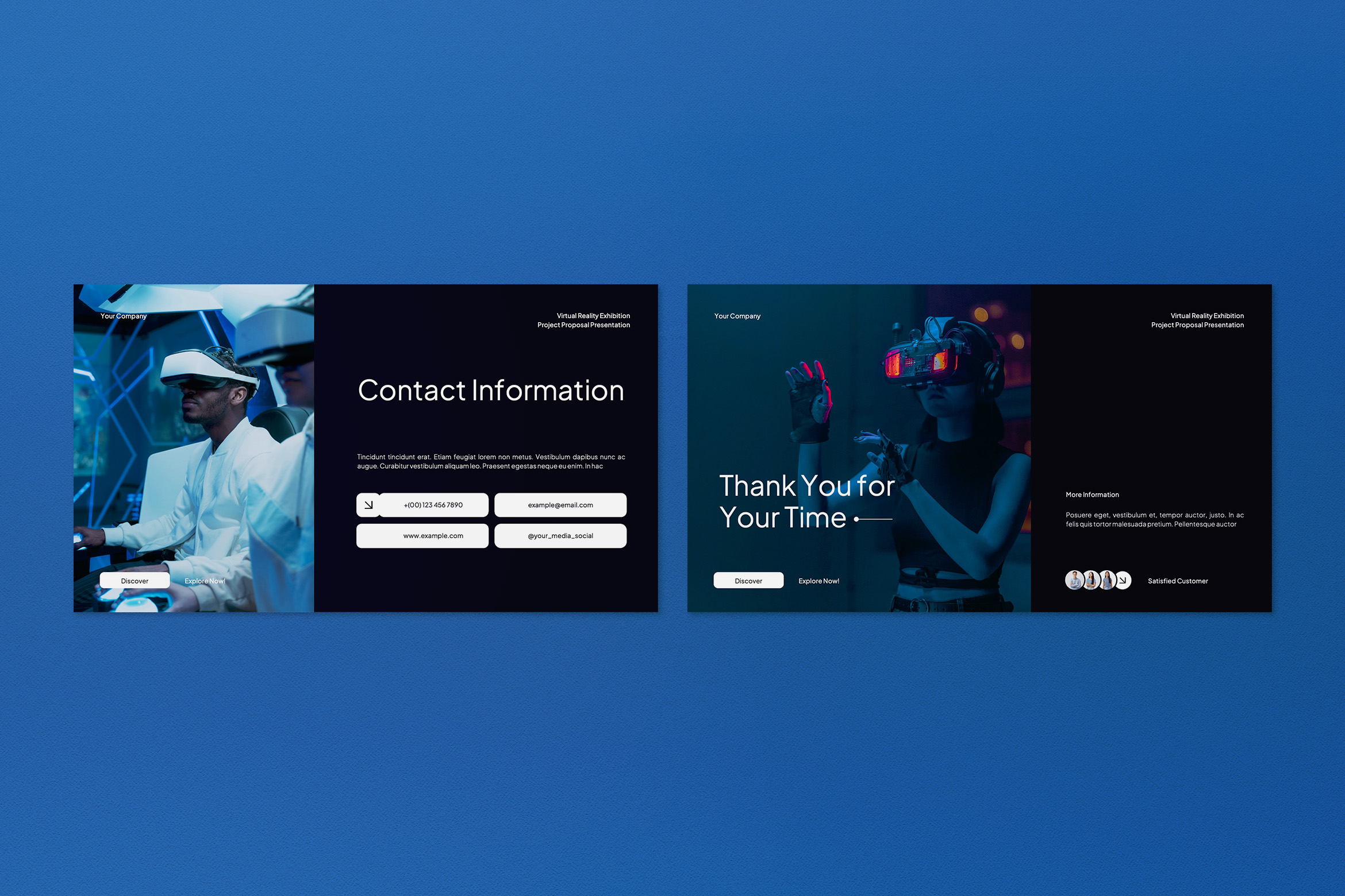 Black Modern VR Exhibition Project Proposal Keynote, Presentation Templates