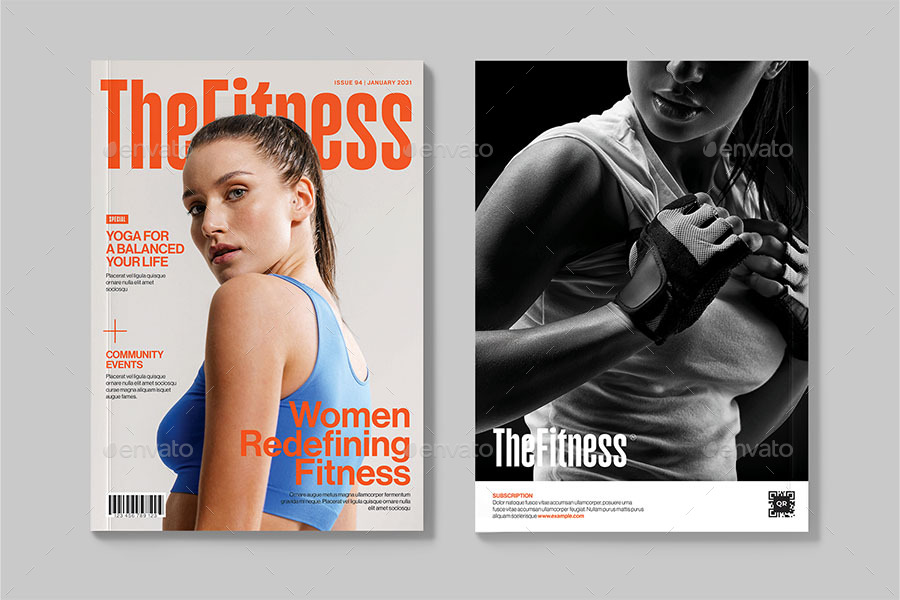 Women's Fitness Magazine Template, Print Templates | GraphicRiver