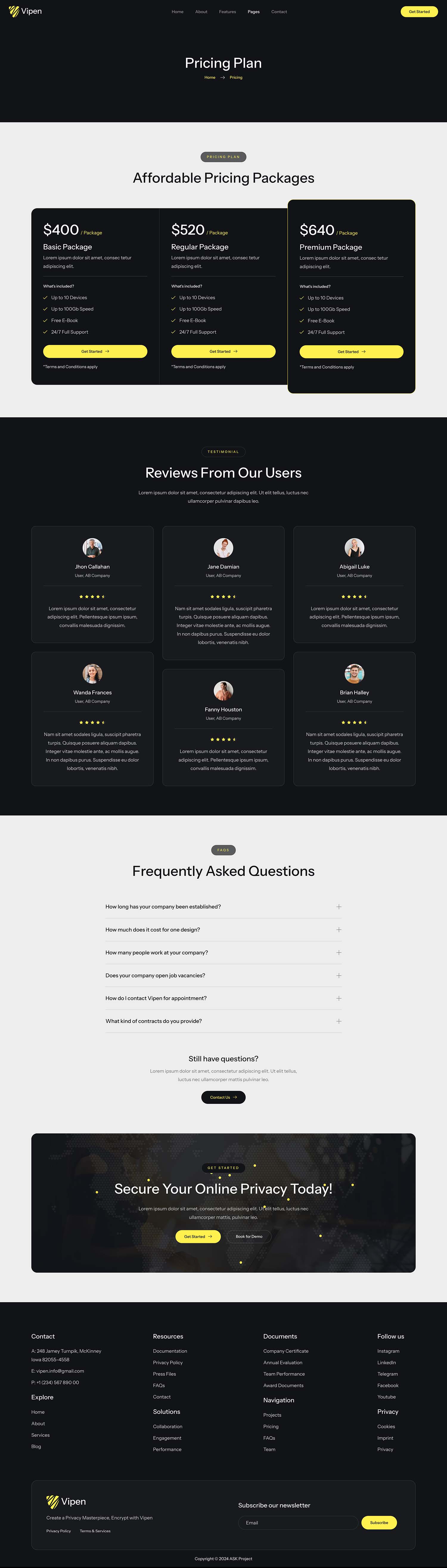 Vipen - VPN Services & Proxy Elementor Template Kit by askproject | ThemeForest