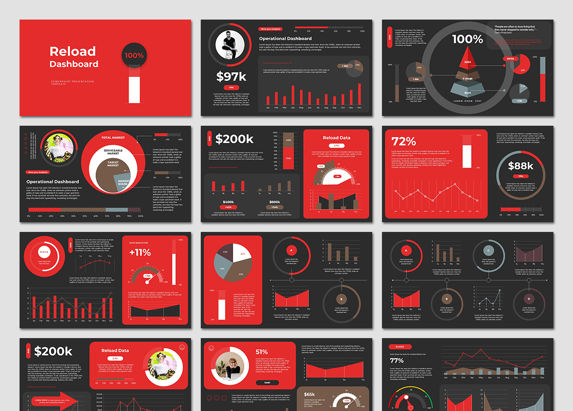 Reload Dashboard PowerPoint Presentation Template, Presentation Templates