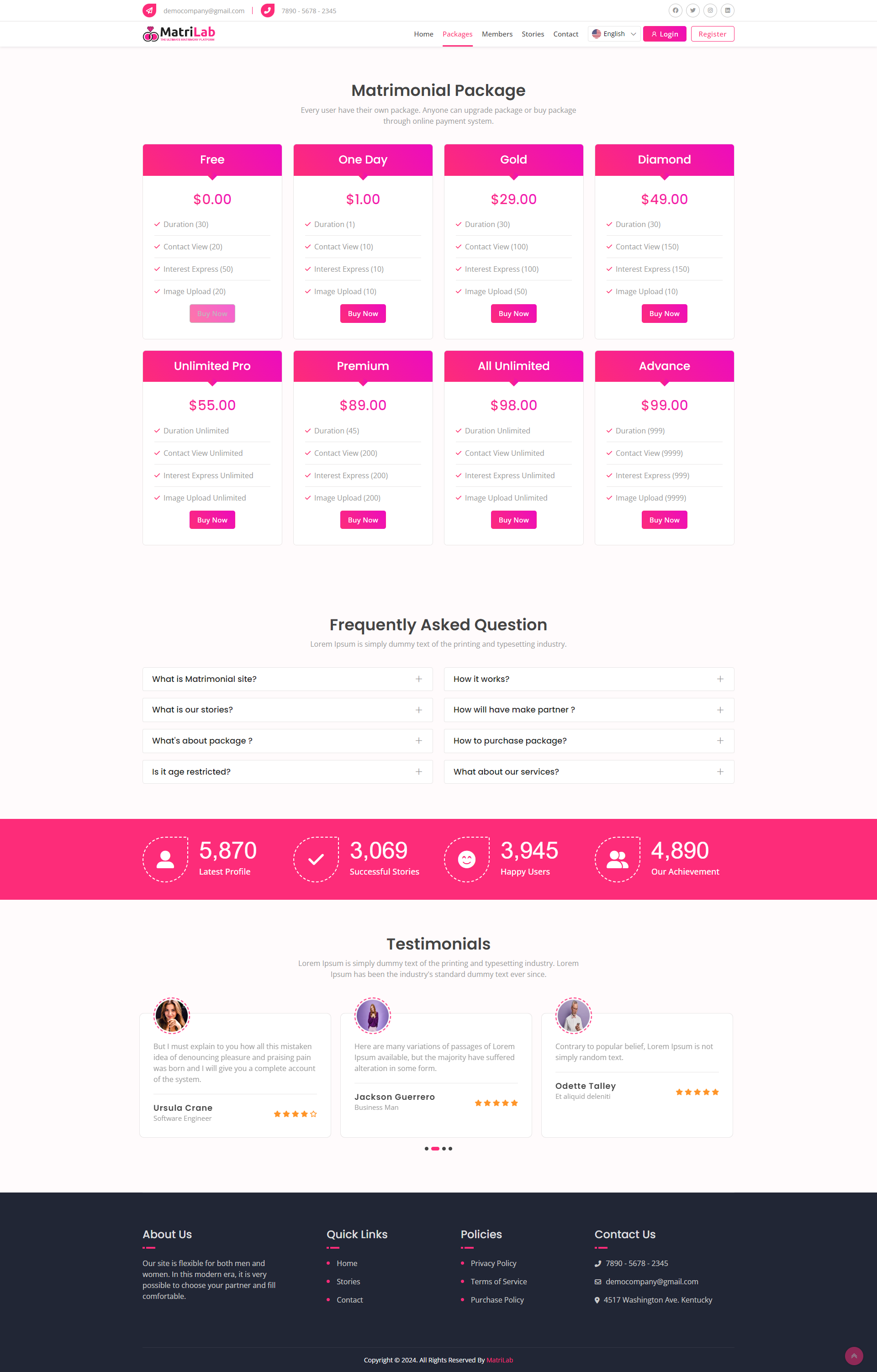 MatriLab - Ultimate Matchmaking Matrimony Platform by ViserLab | CodeCanyon
