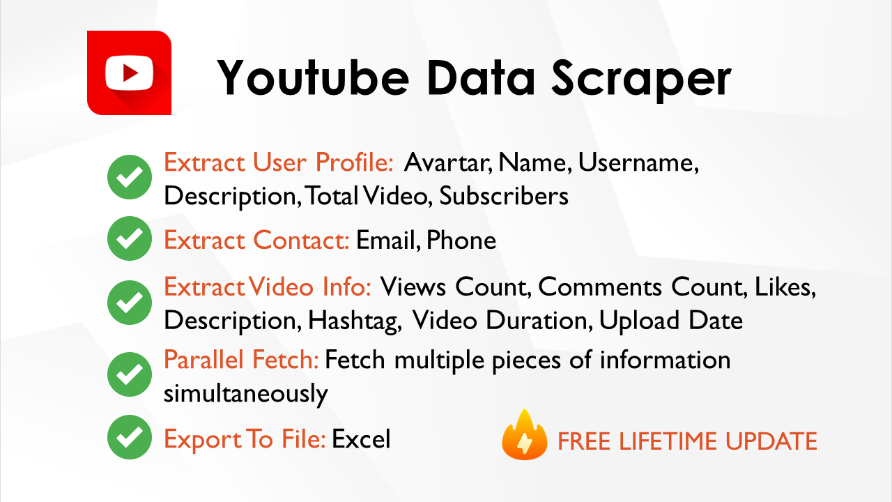 Youtube Data Scraper - Extract Video Info & Channel Info by Wilcode