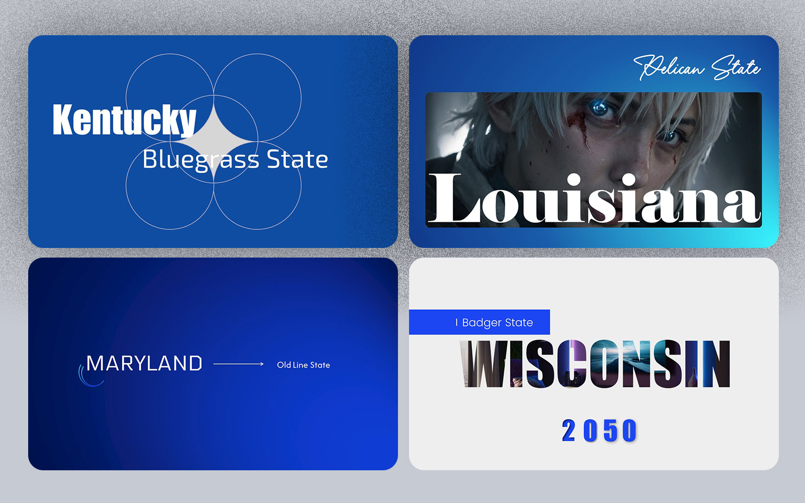 United State Of America All Map PowerPoint Template, Presentation Templates