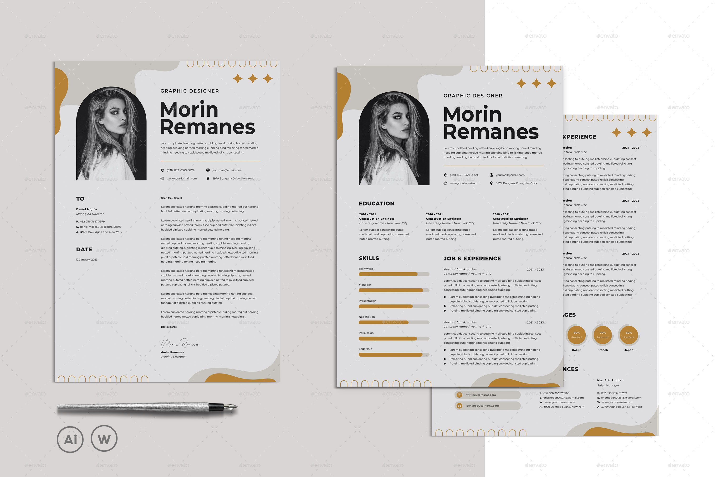 Resume Word Template, Print Templates | GraphicRiver