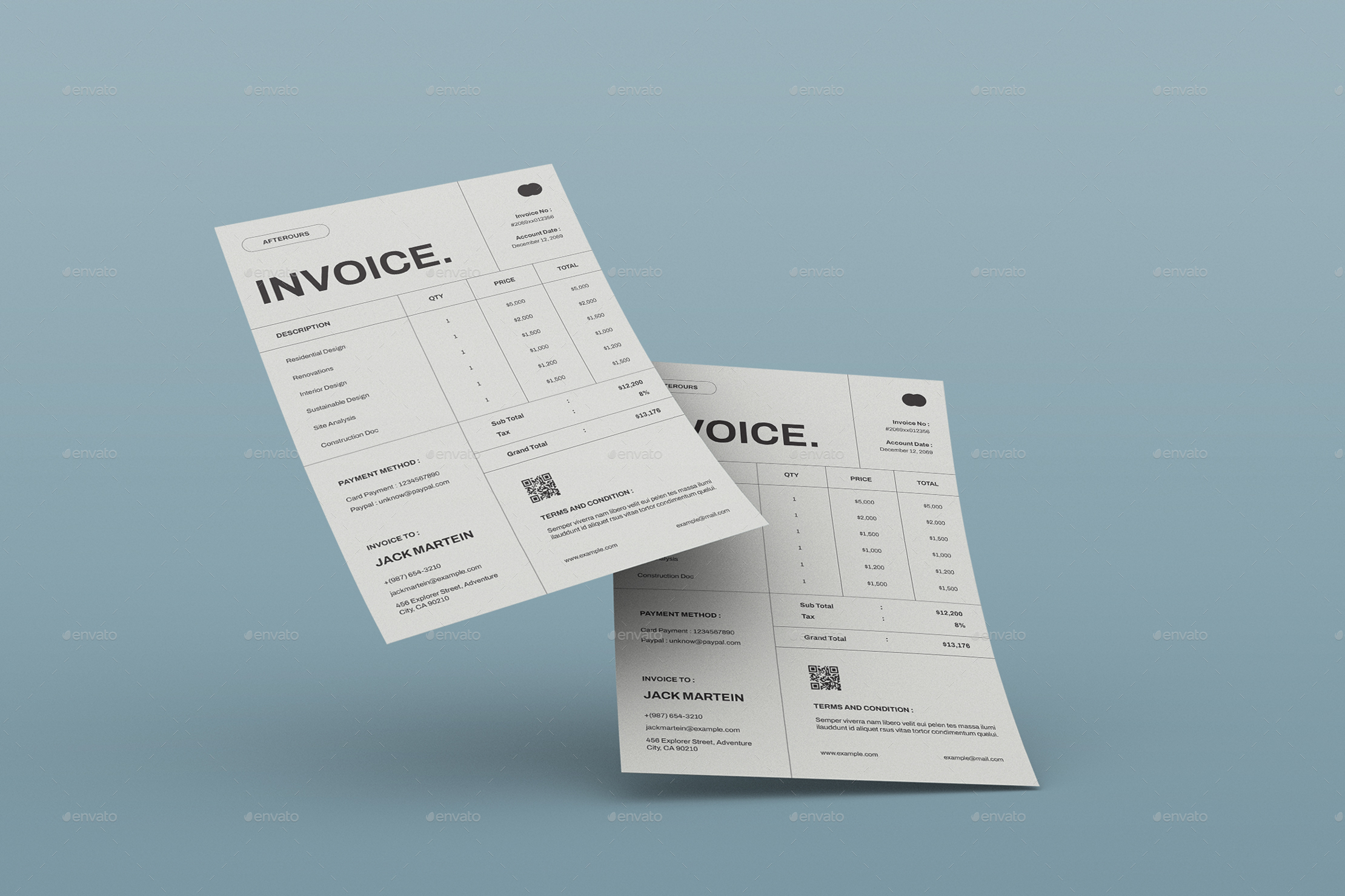 Cream Minimalist Outline Invoice, Print Templates | GraphicRiver