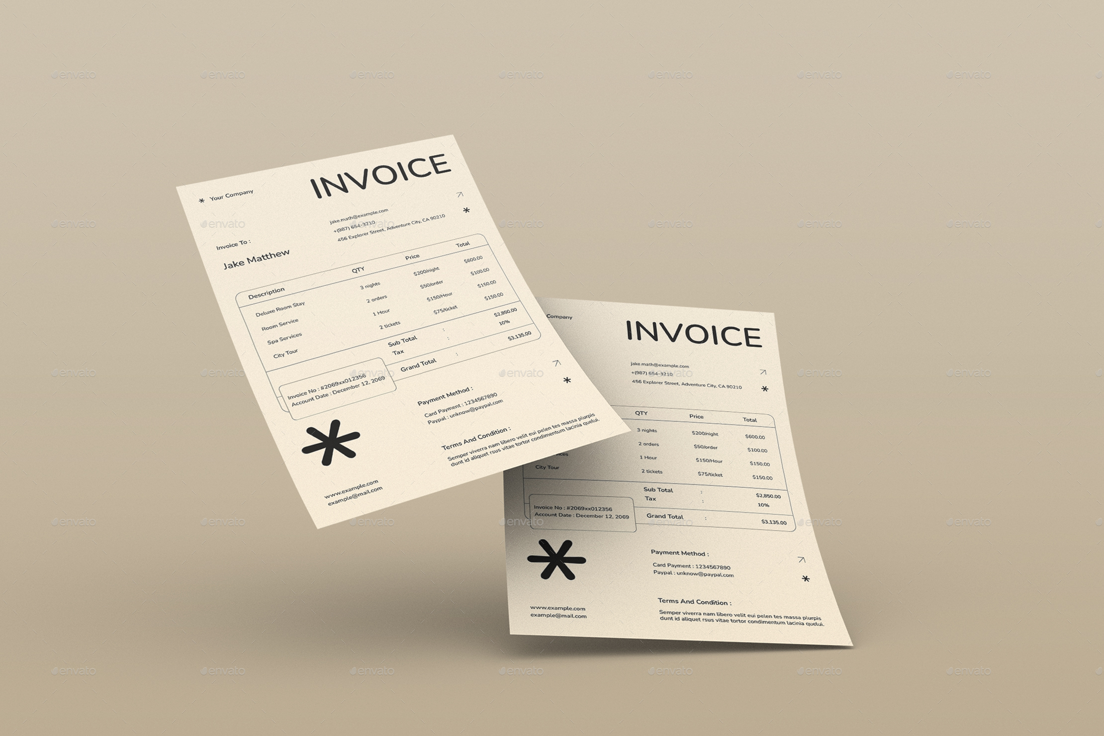 Beige Black Minimalist Invoice, Print Templates | GraphicRiver