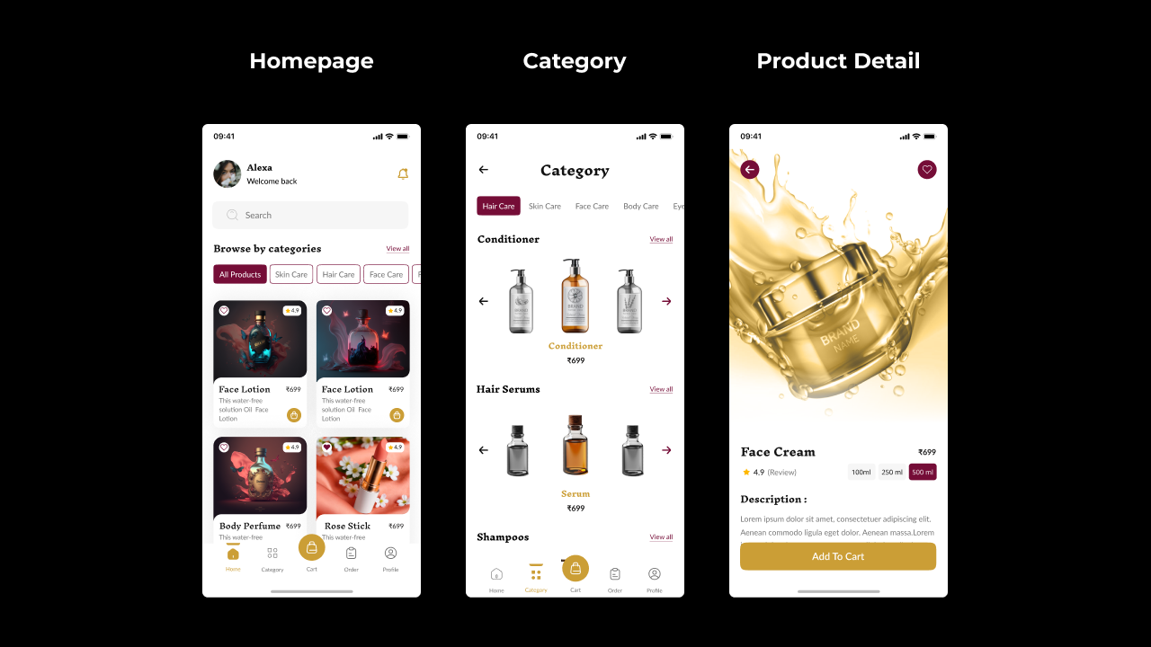 LuxeGlow | Cosmetic Mobile App | Free Figma | IOS | Android by codeforge0