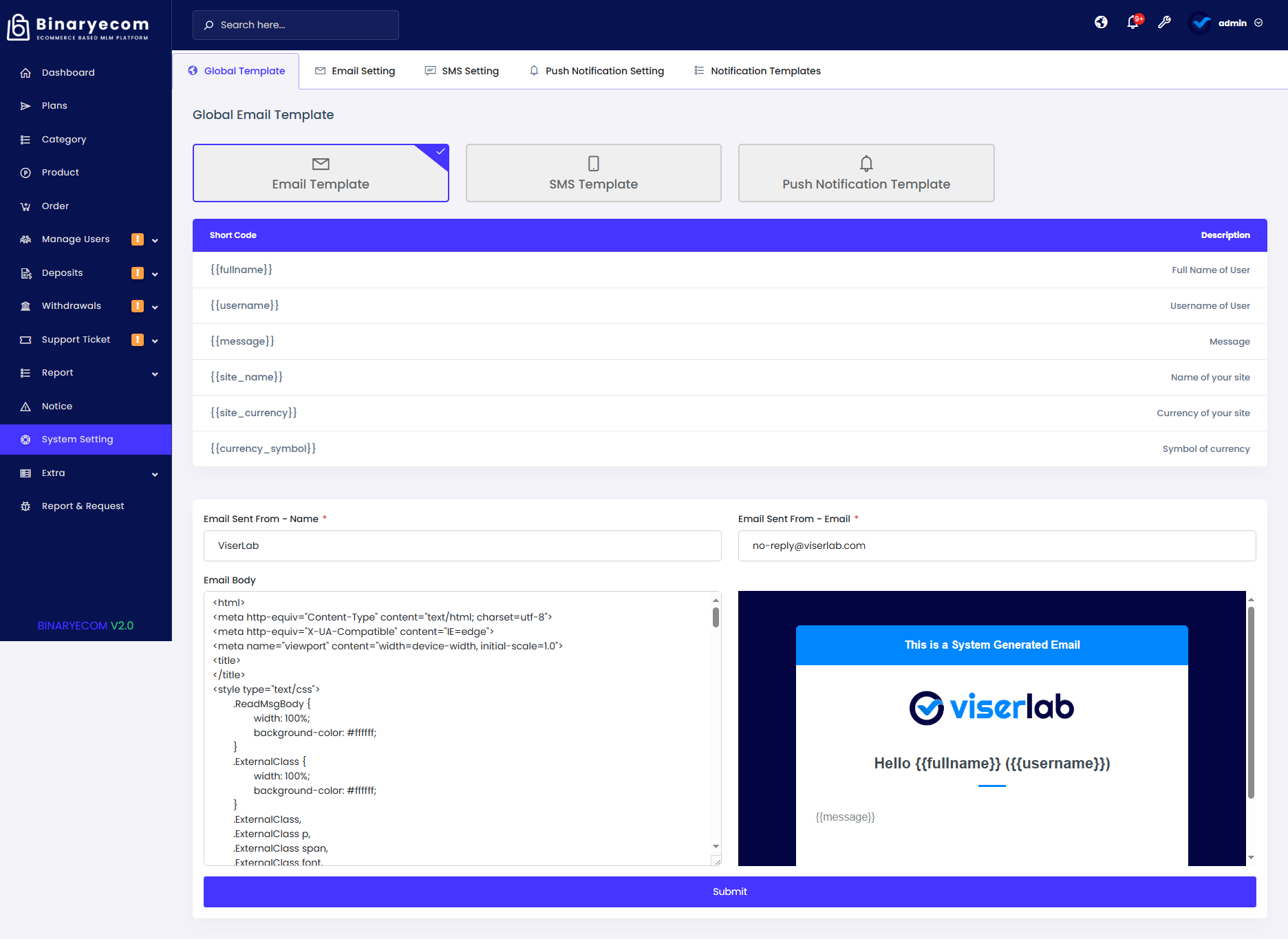 BinaryEcom - Ecommerce Based MLM Platform by ViserLab | CodeCanyon
