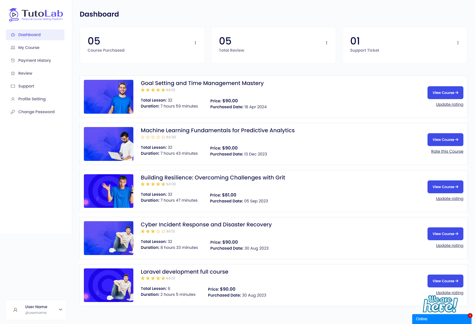 TutoLab - Personal Course Selling Platform by ViserLab | CodeCanyon