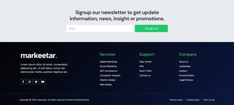 Markeetar - Digital Marketing Agency Elementor Pro Template Kit by ...