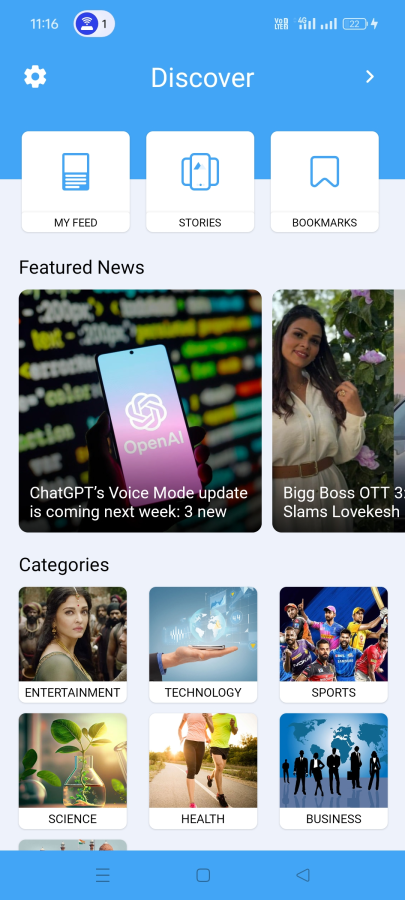 iShort News : Android Short News App with Admin Panel by sncreativetech