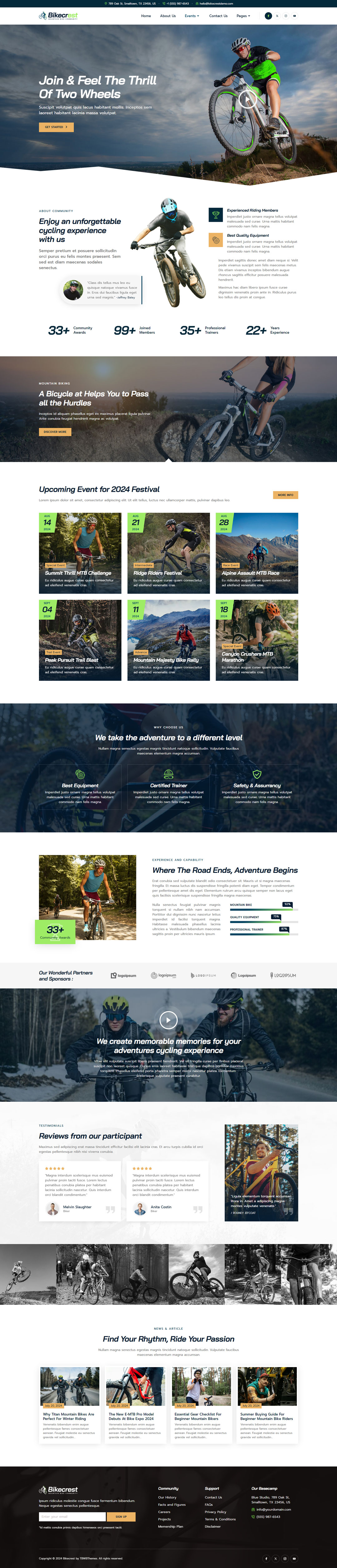 Bikecrest - Cycling & Mountain Bike Elementor Template Kit by TBWBthemes