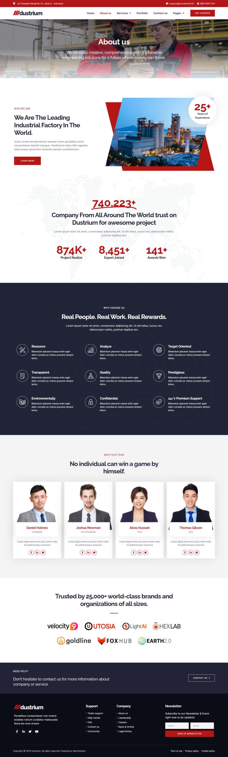 Dustrium - Industrial & Manufacturing Elementor Pro Template Kit by ...