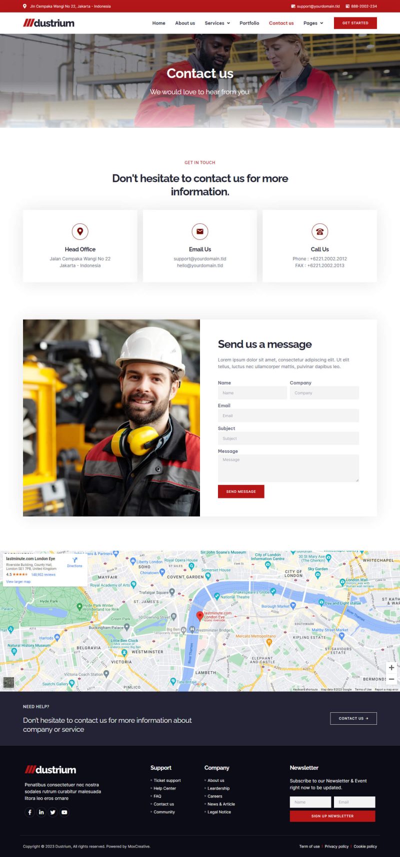 Dustrium - Industrial & Manufacturing Elementor Pro Template Kit by ...