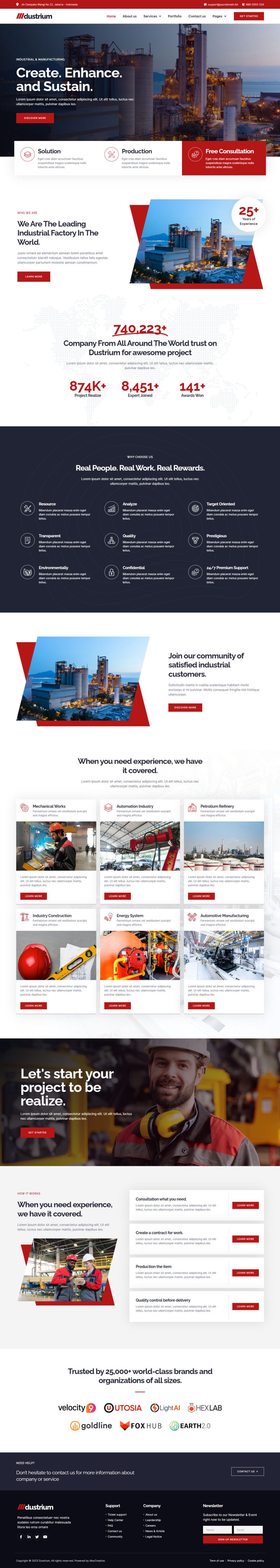 Dustrium - Industrial & Manufacturing Elementor Pro Template Kit by ...