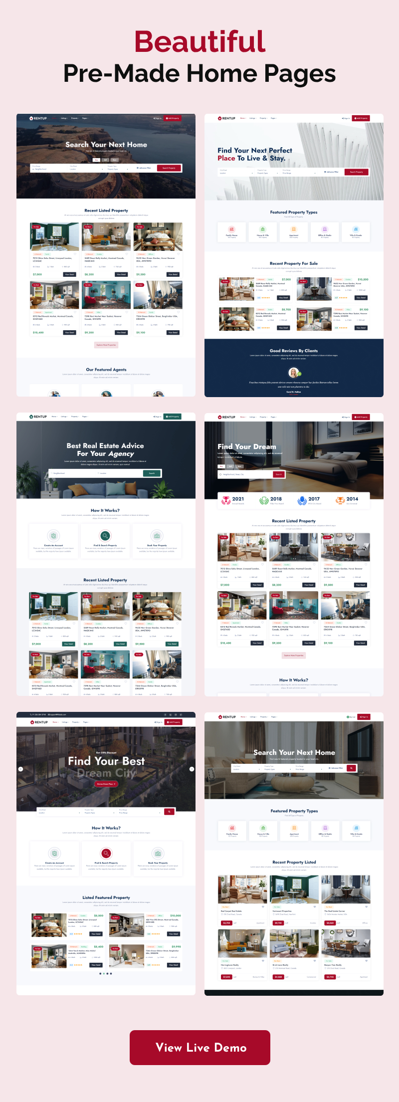 RentUp - Real Estate HTML Template by ThemezhubLayouts | ThemeForest