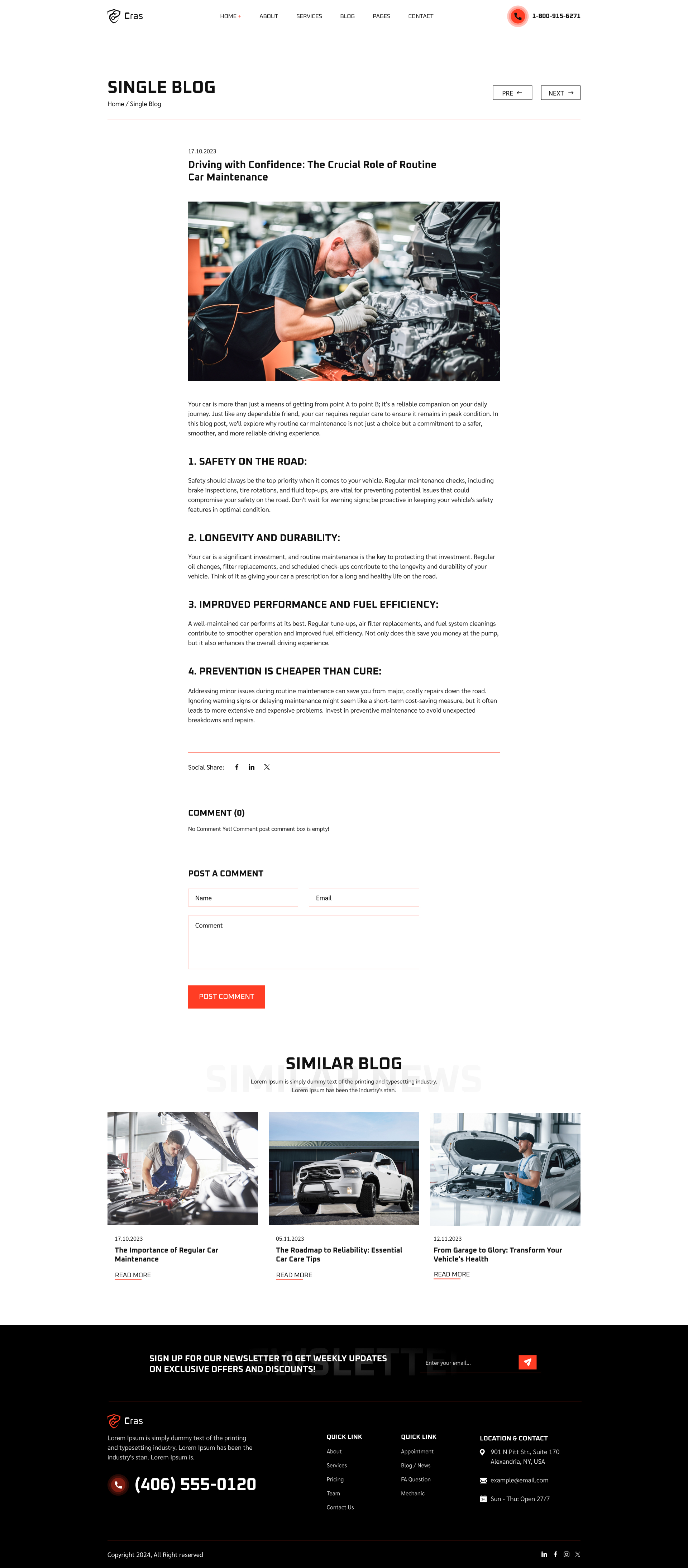 Cras - Car Repair & Auto Services Figma Template by thememarch ...