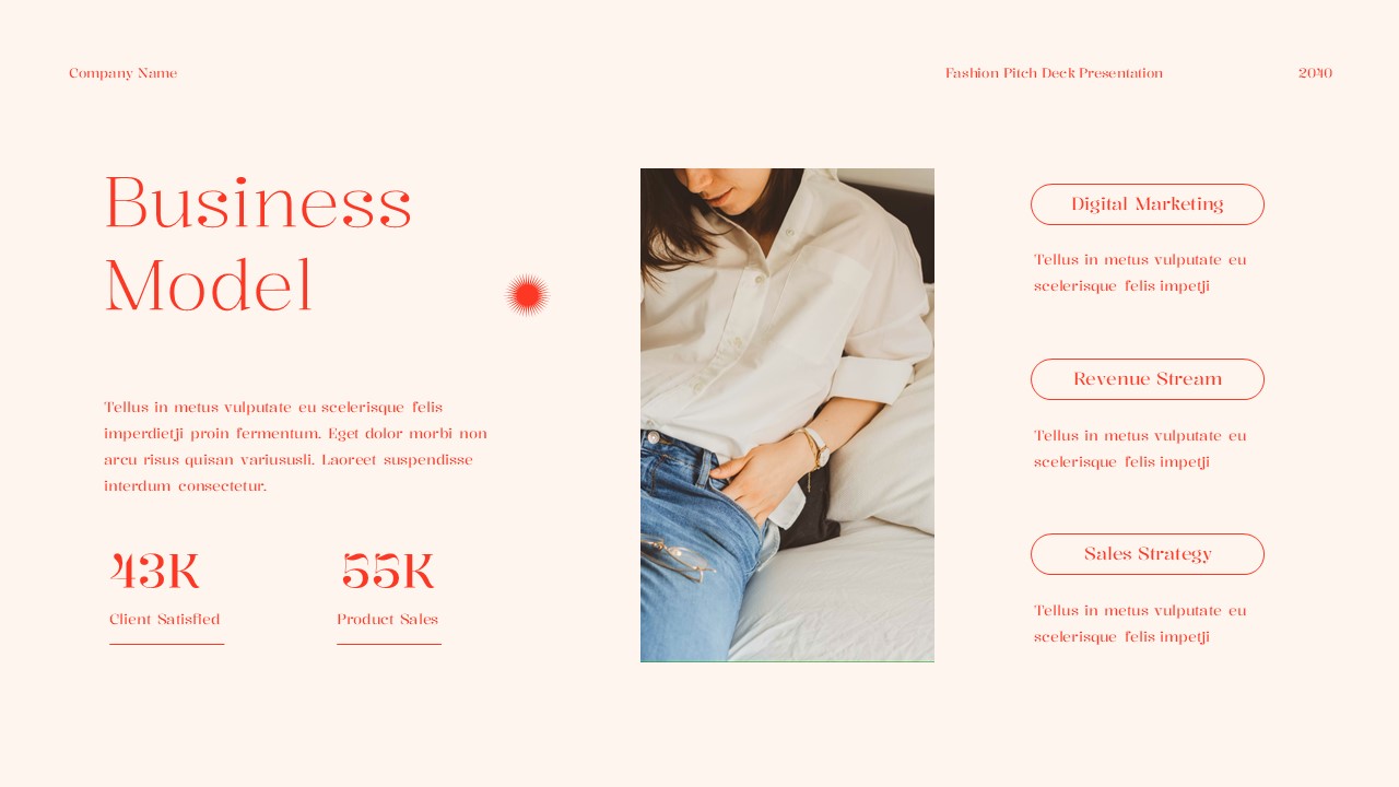 Red Cream Creative Modern Minimalist Fashion Pitch Deck Presentation ...
