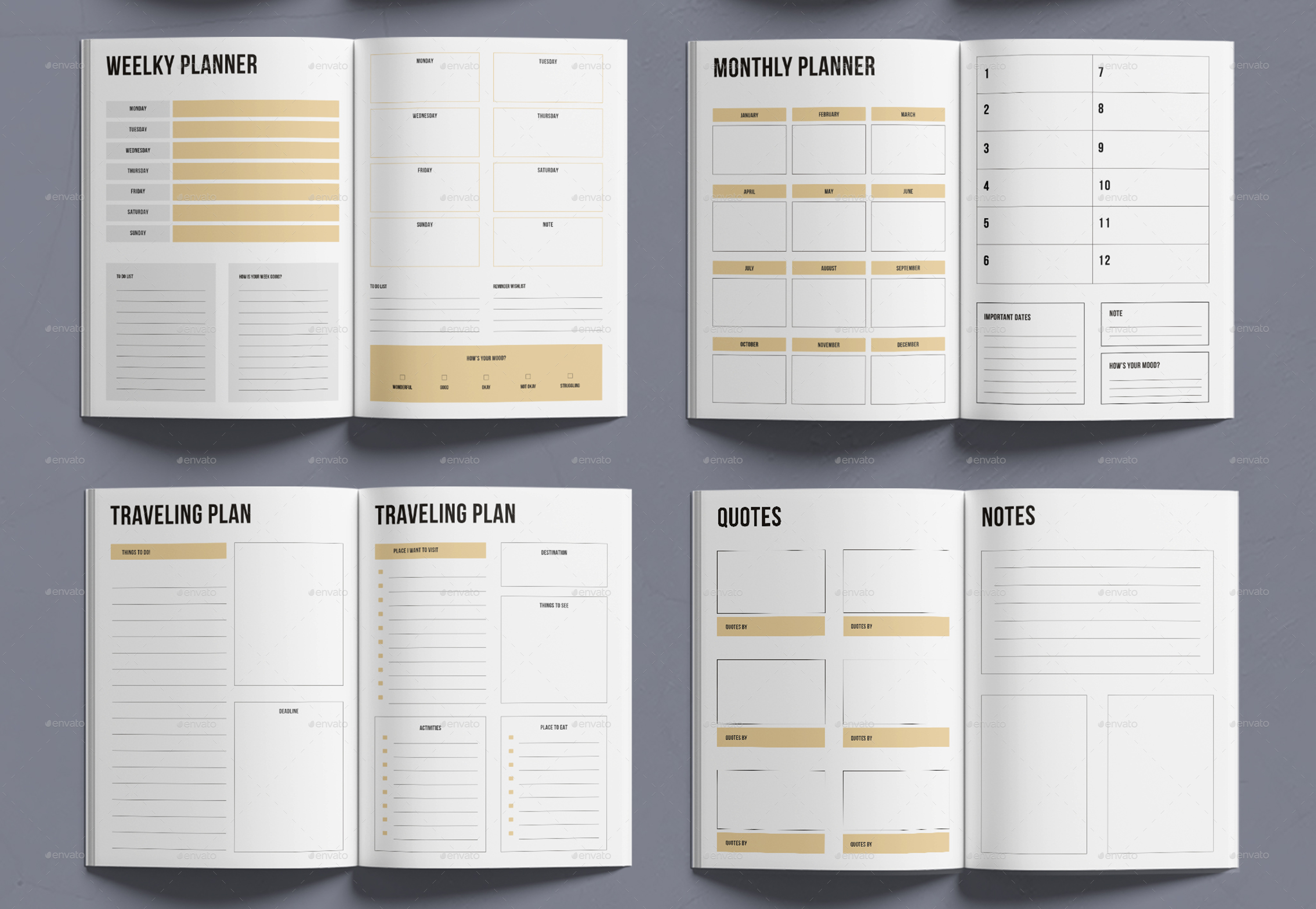 Journal Planner Template, Print Templates | GraphicRiver