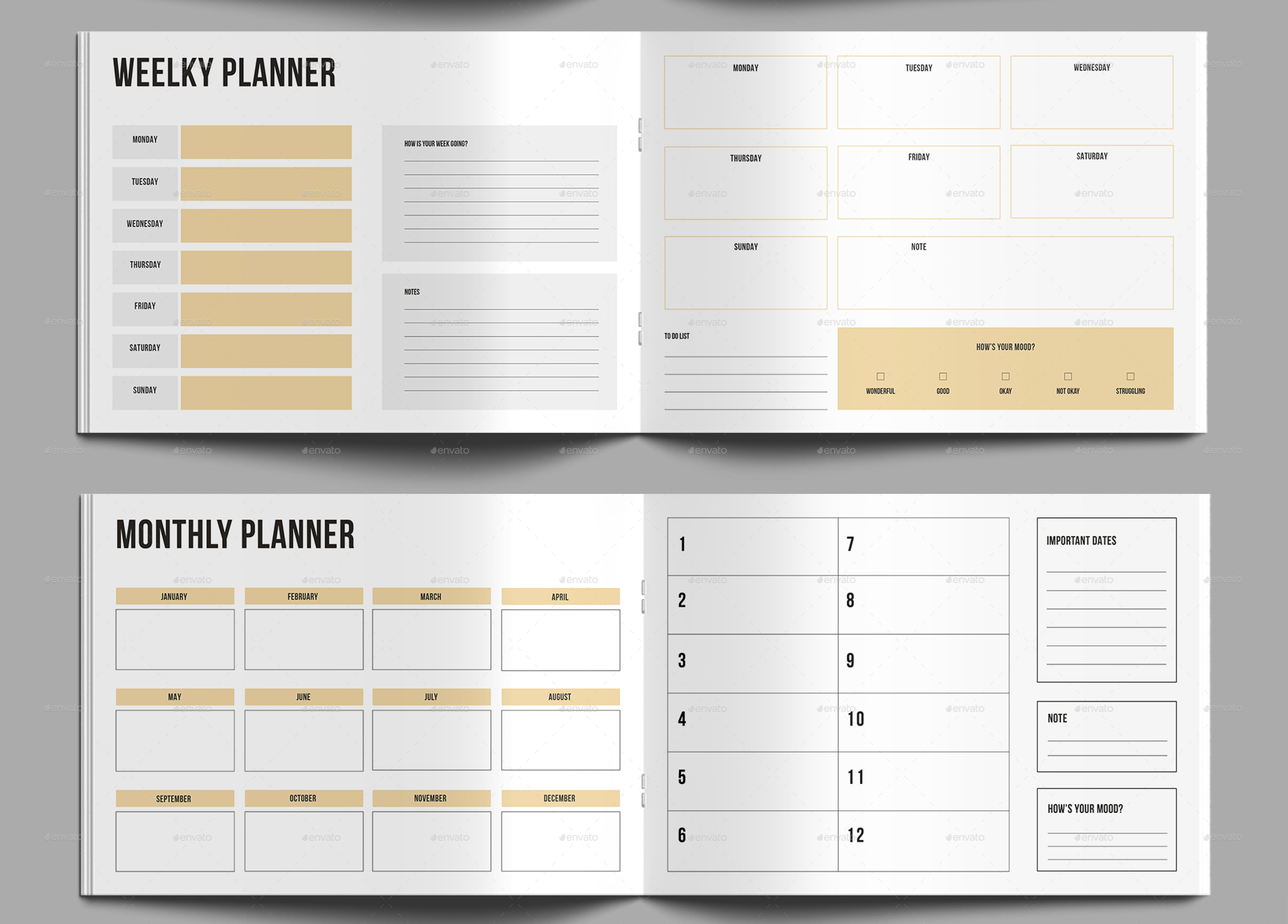 Journal Planner Template, Print Templates | GraphicRiver