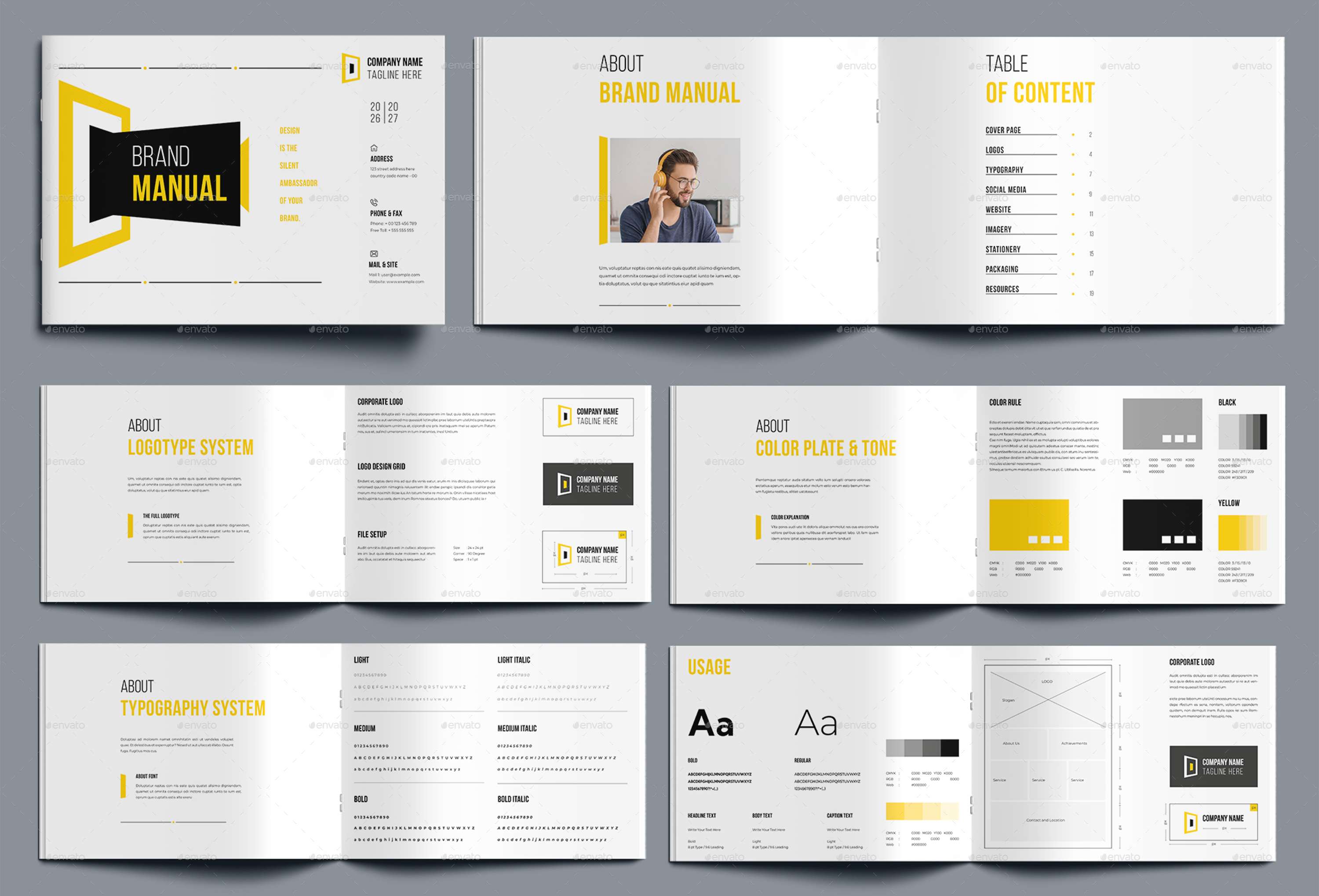 Brand Manual Template Design, Print Templates | GraphicRiver
