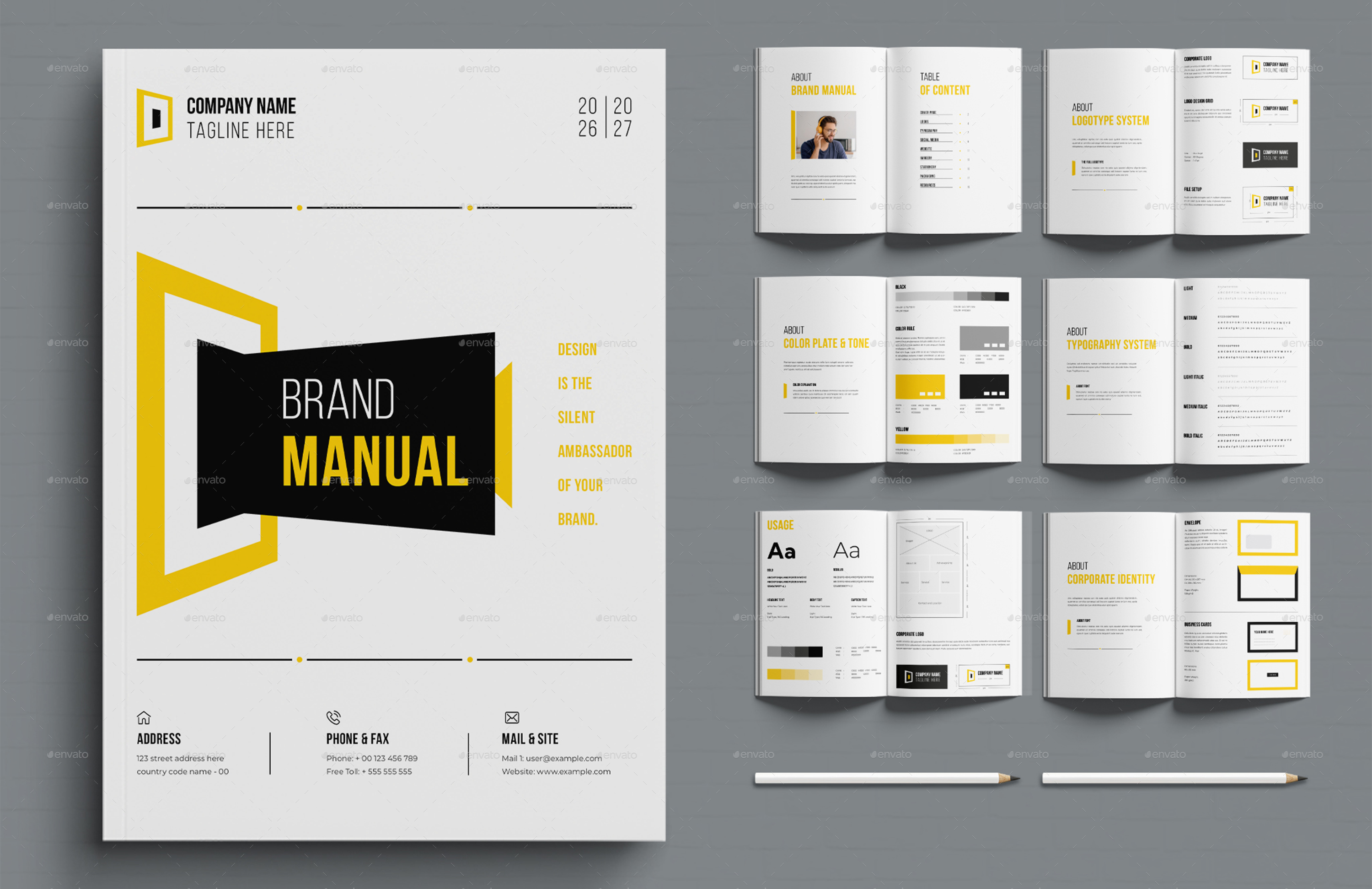 Brand Manual Template Design Layout, Print Templates | GraphicRiver
