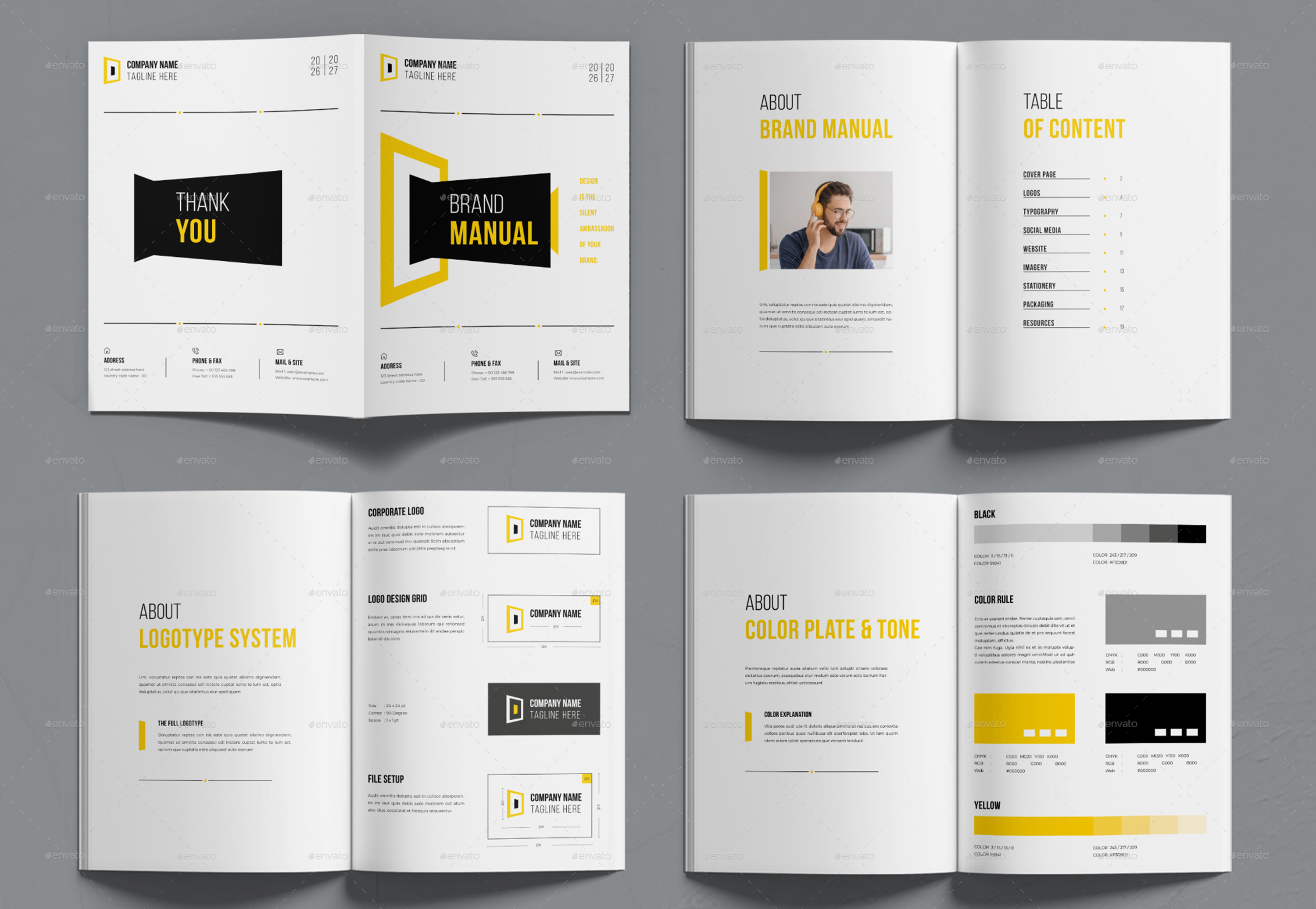 Brand Manual Template Design Layout, Print Templates | GraphicRiver