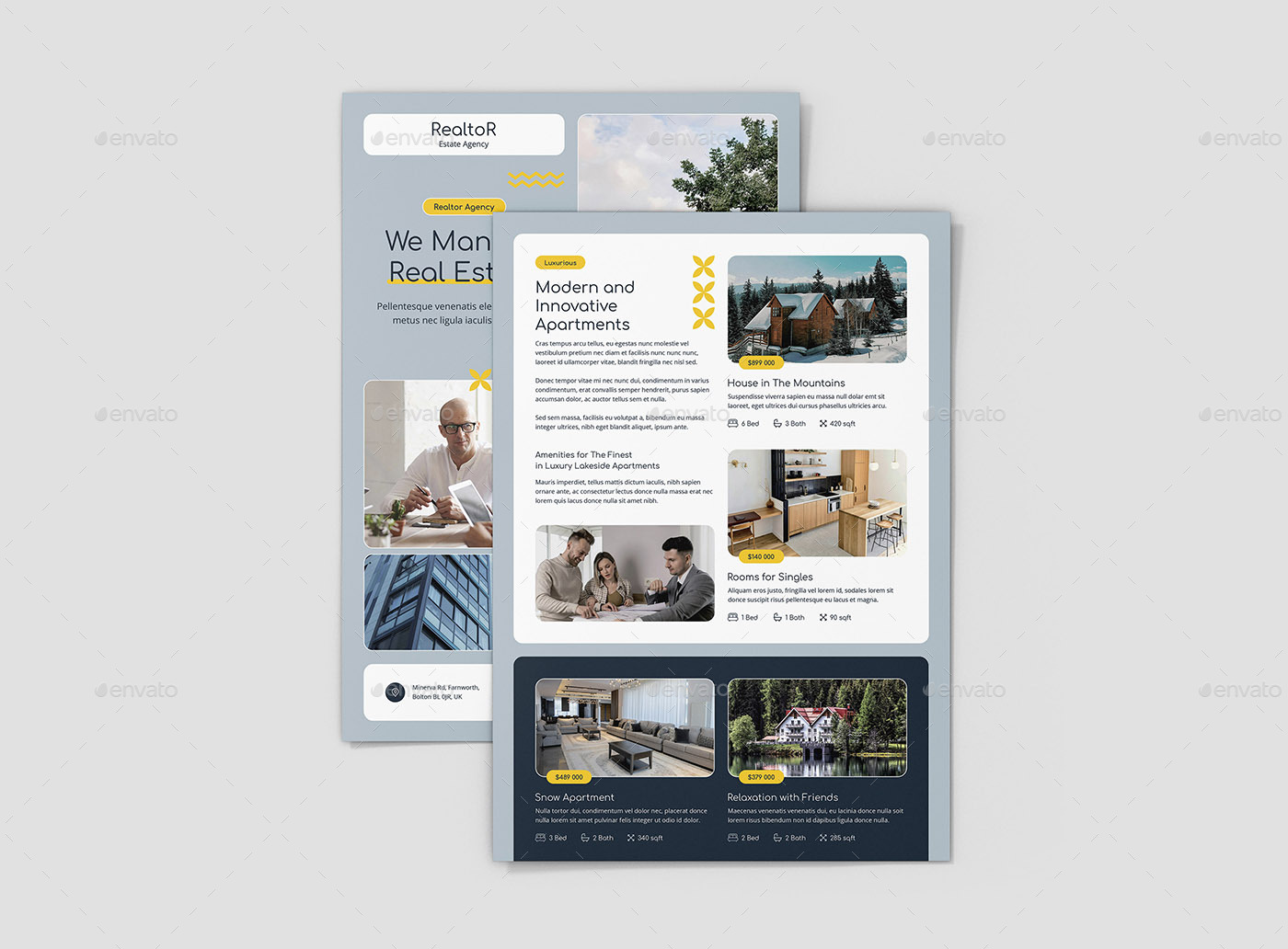 Realtor Estate Agency Flyer Template, Print Templates | GraphicRiver