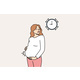 Pregnant Woman Measures Contractions and Looks at, Vectors | GraphicRiver