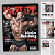 Bodybuilding Weightlifting Sport Magazine Template, Print Templates