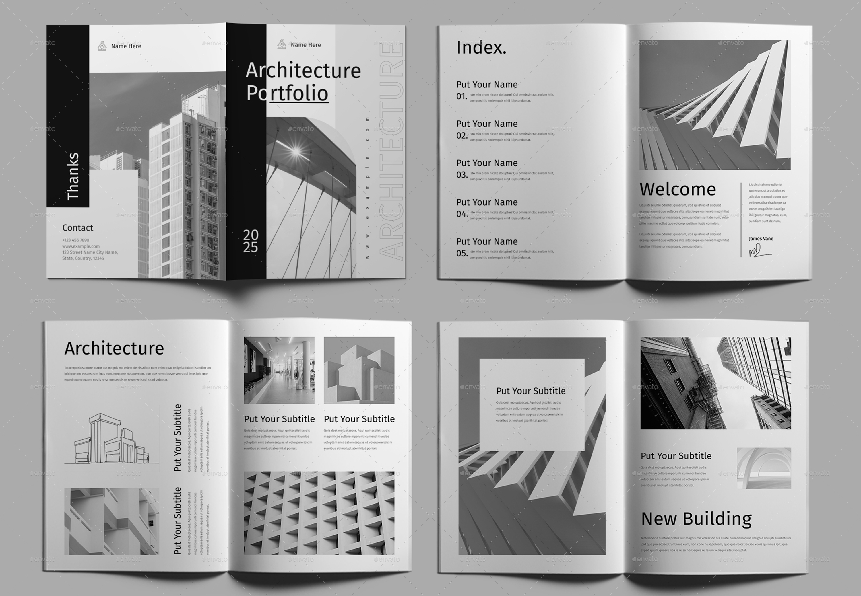 Architecture Portfolio Layout, Print Templates | GraphicRiver
