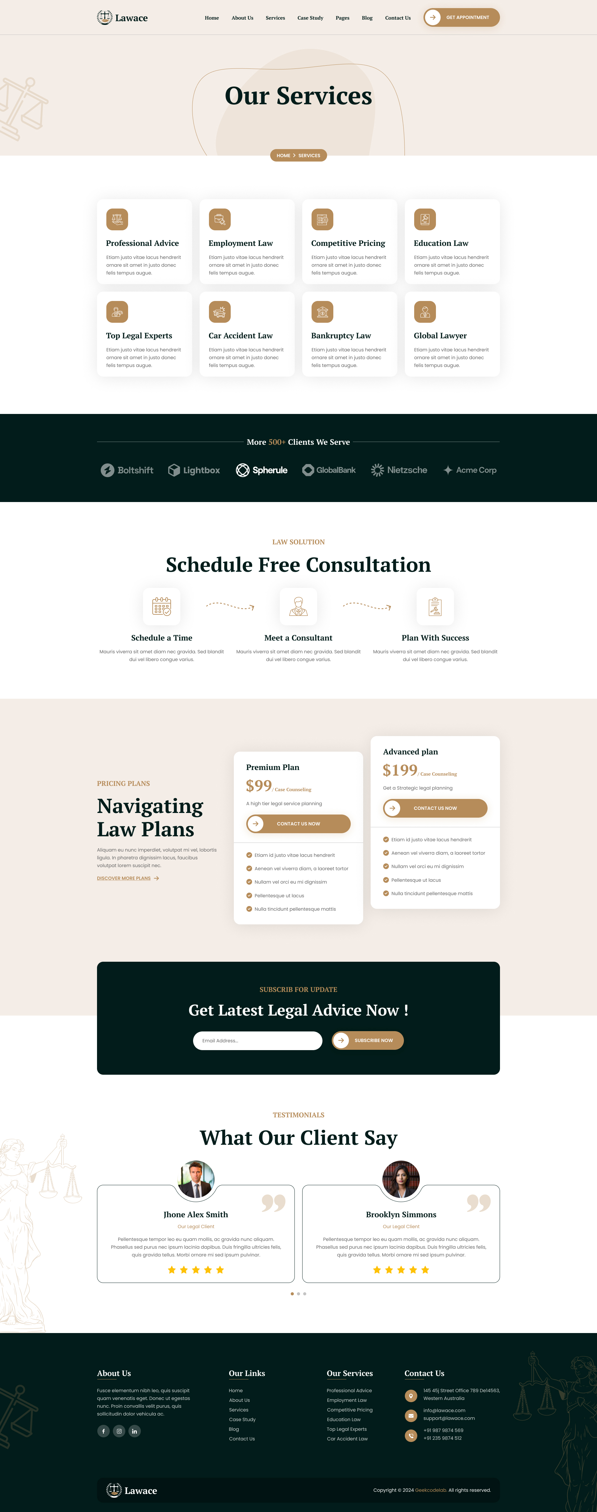 Lawace - Attorney & Lawyers Figma Template by GeekCodeLab | ThemeForest