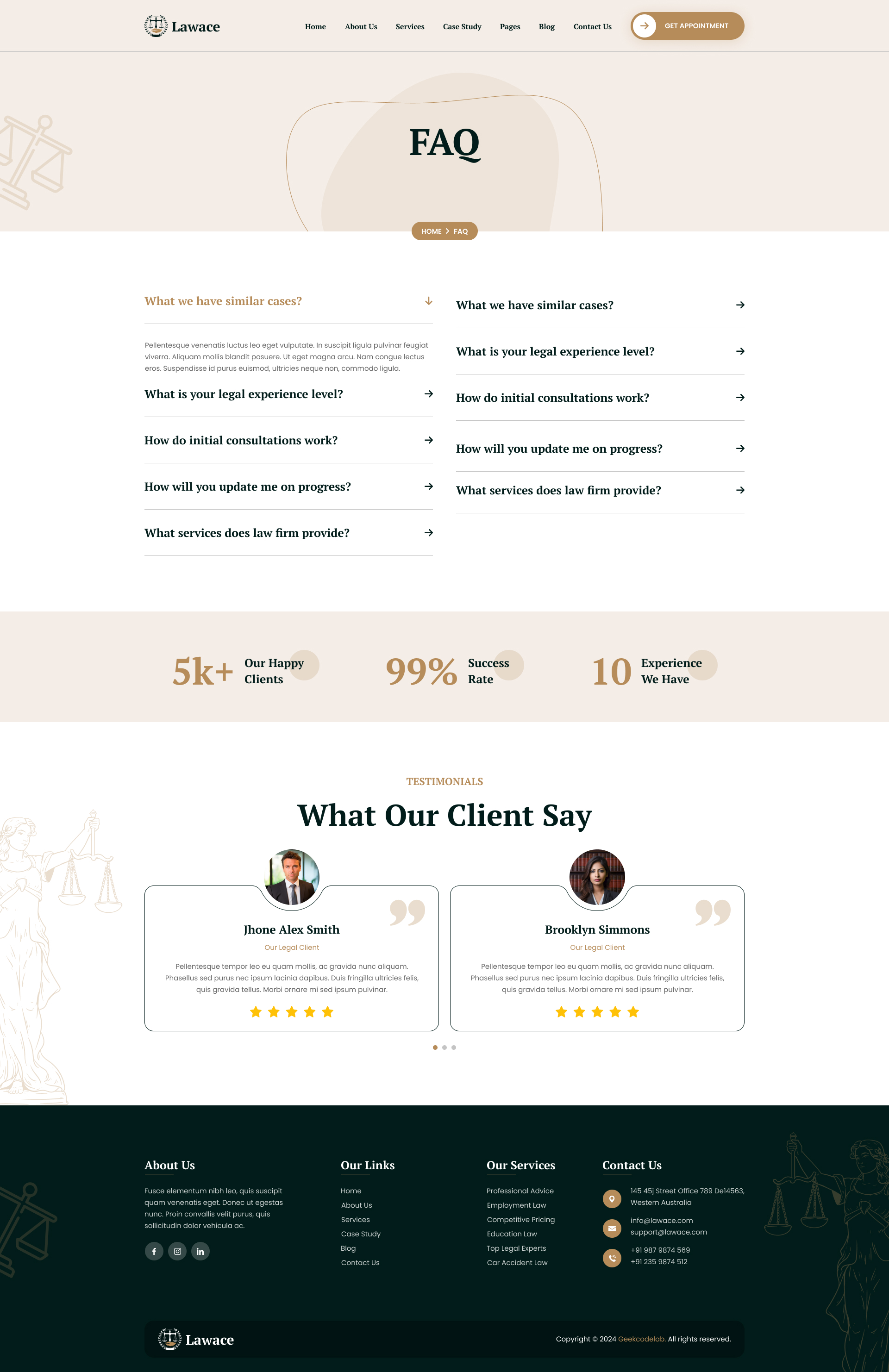 Lawace - Attorney & Lawyers Figma Template by GeekCodeLab | ThemeForest