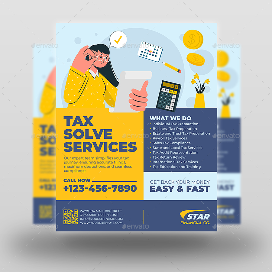 Tax Services Flyer Template, Print Templates | GraphicRiver