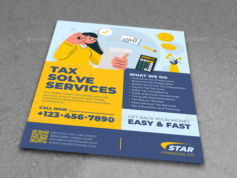 Tax Services Flyer Template, Print Templates | GraphicRiver