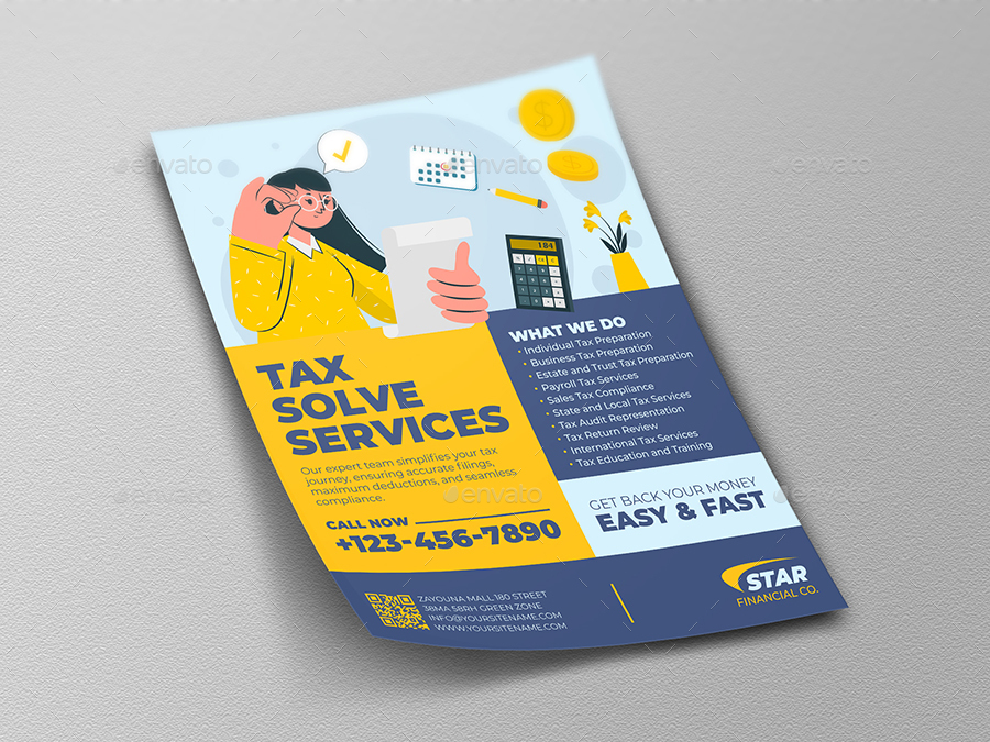 Tax Services Flyer Template, Print Templates | GraphicRiver