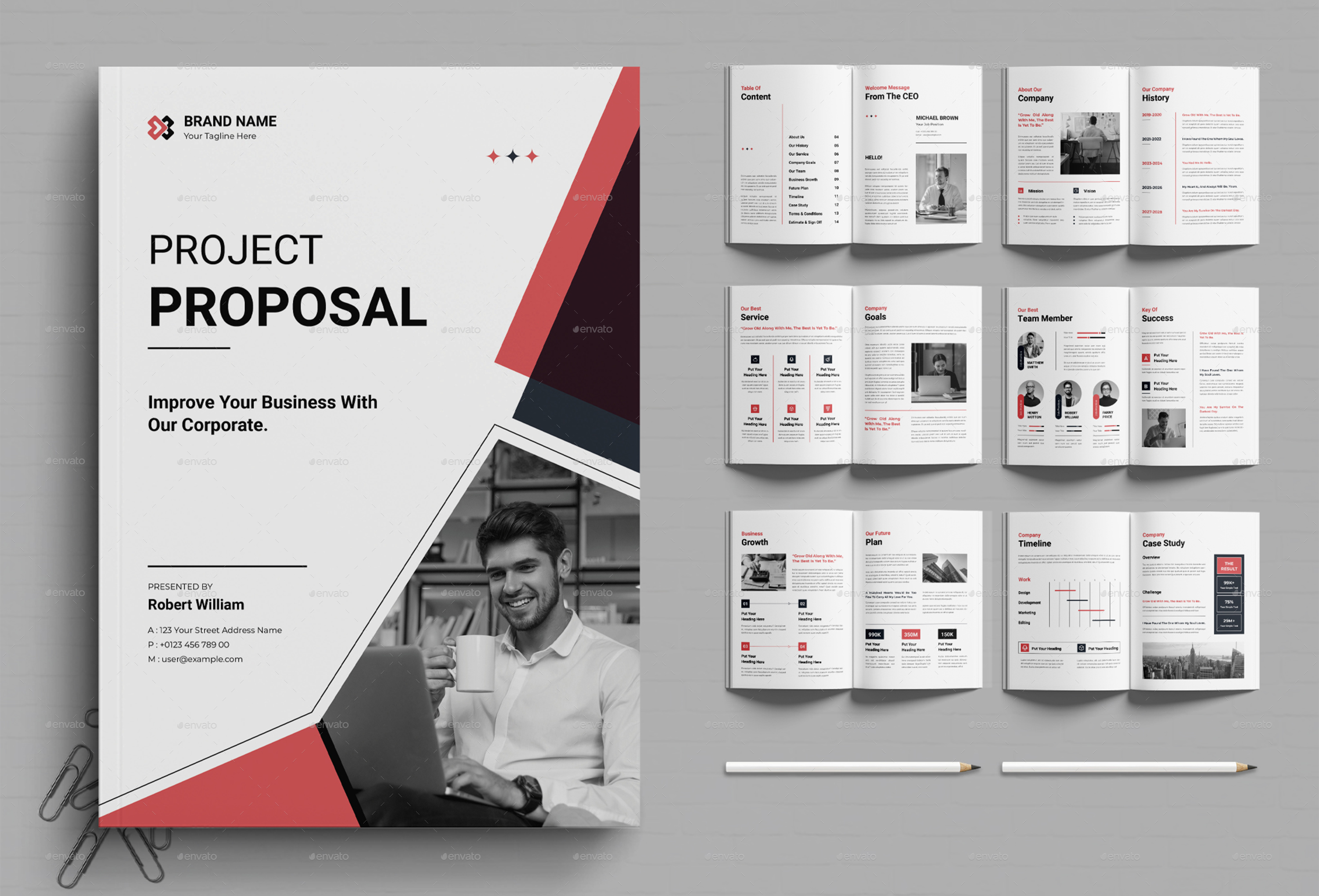 Project Proposal Layout Design Template, Print Templates | GraphicRiver