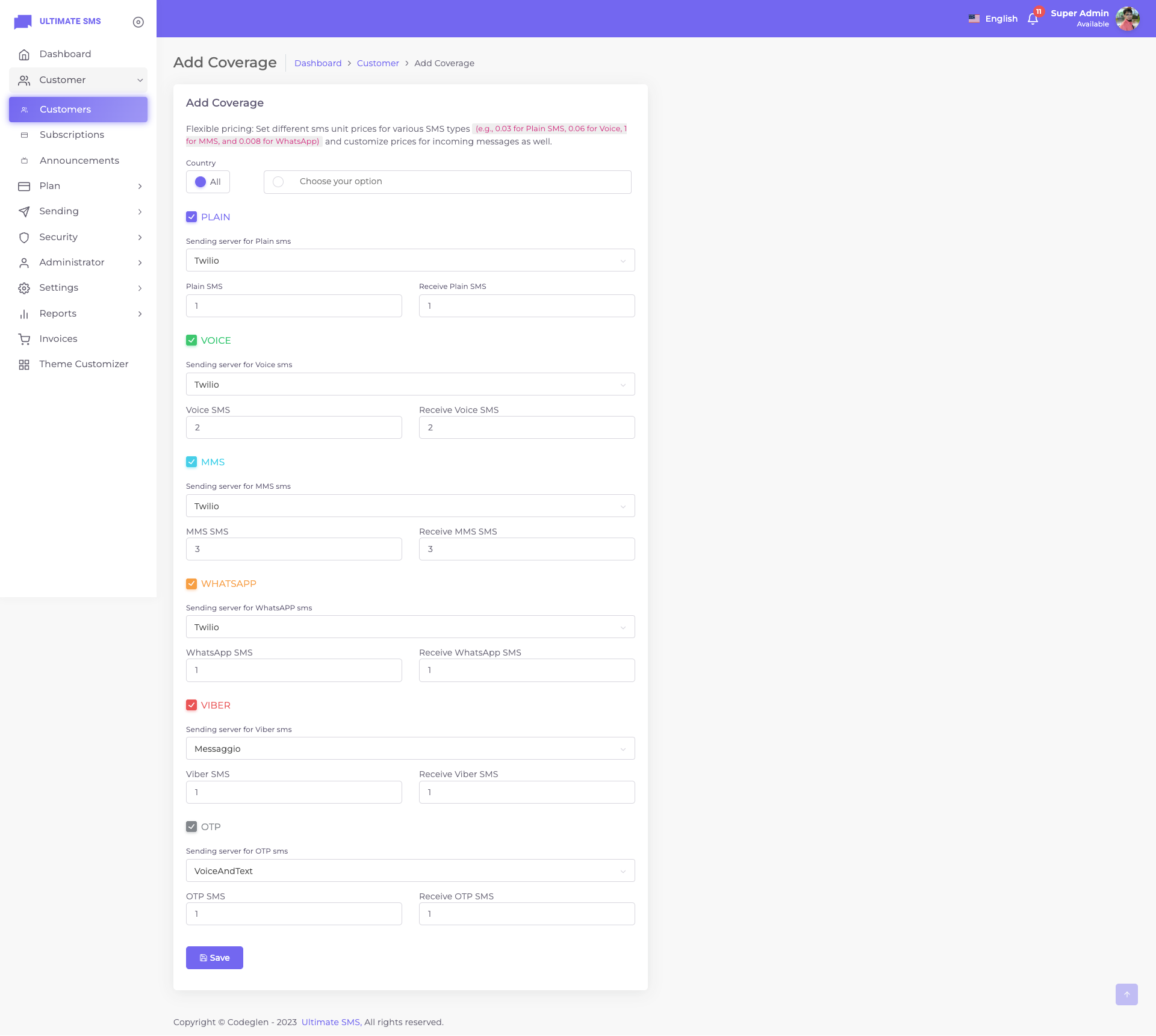 Ultimate SMS - Bulk SMS Application For Marketing by codeglen | CodeCanyon