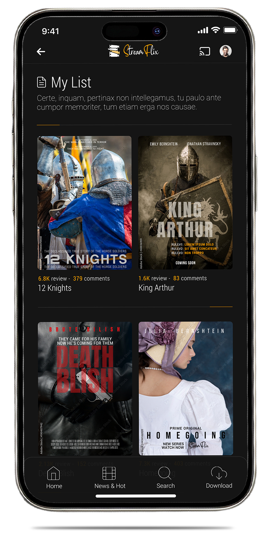 StreamFlix - Fully Functional Video Streaming Portal Mobile App for iOS ...
