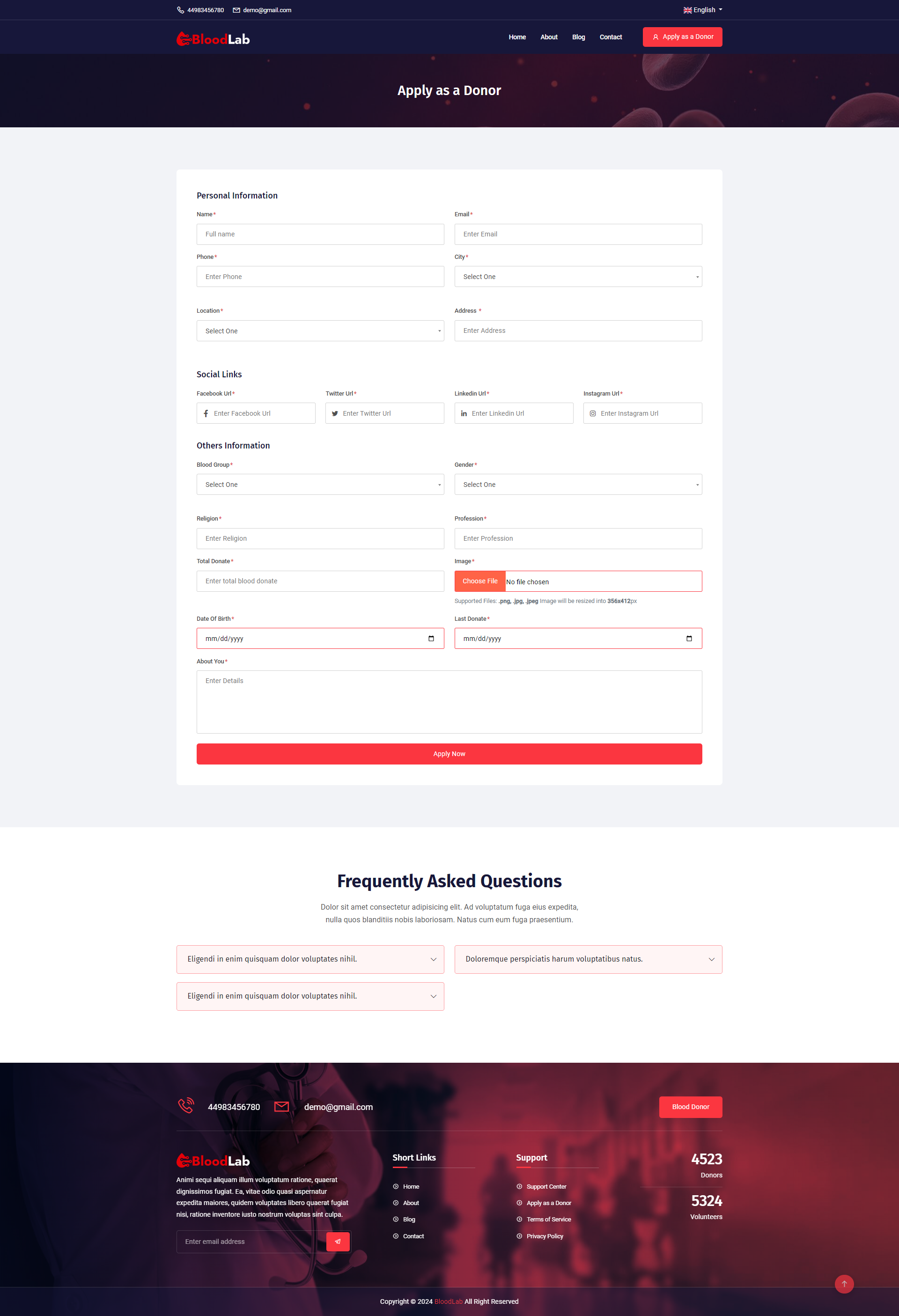 BloodLab - Blood Donation Platform by ViserLab | CodeCanyon